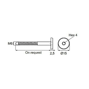 M6 Threaded Half Moon Mini Luna Washers with 140mm Furniture Connecting Bolts for Bunk Beds Cots - Set of 4
