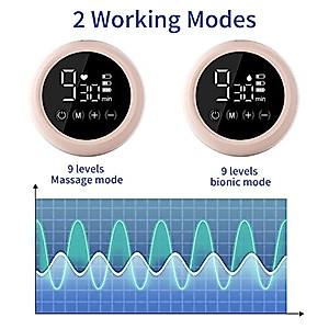 Double Electric Breast Pump with Massage Function,Breastfeeding Pump with 2 Modes & 9 Levels,Rechargeable Nursing Breast Pumps with LED Display (03)