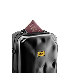 CRASH BAGGAGE Iconic Backpack | Black | 29L | Features a Rigid & Protective Dented Shell to Protect Your Items