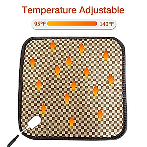 Couvkadl Pet Heating Pad, Electric Heated Pad for Dogs and Cats Indoor Waterproof Warming Mat with 3 Levels of Temperature Adjustment, Auto Off, Durable for Puppies Dogs Cats (18” X 18”)