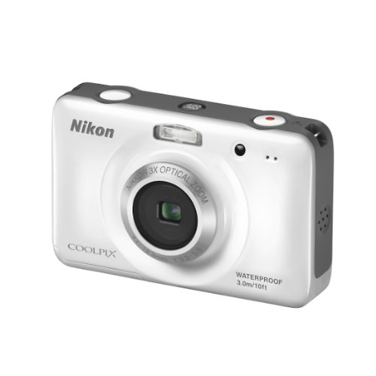 Nikon COOLPIX S30 10.1 MP Digital Camera with 3x Zoom Nikkor Glass Lens and 2.7-inch LCD (White)