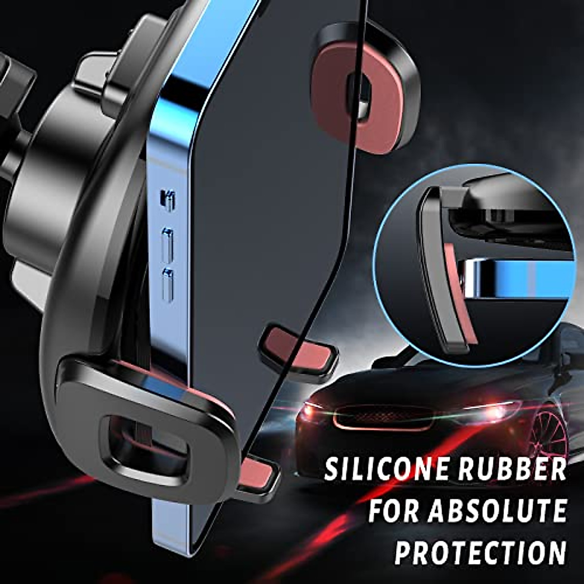 LevapMan Cell Phone Holder Car Mount Vent Clip with Extended Arm Retractable Holds All Phones up to 7”,Suction Cup Windshield Mount Stand, 360° Adjustable Car Phone Holder Car Dashboard Air Vent