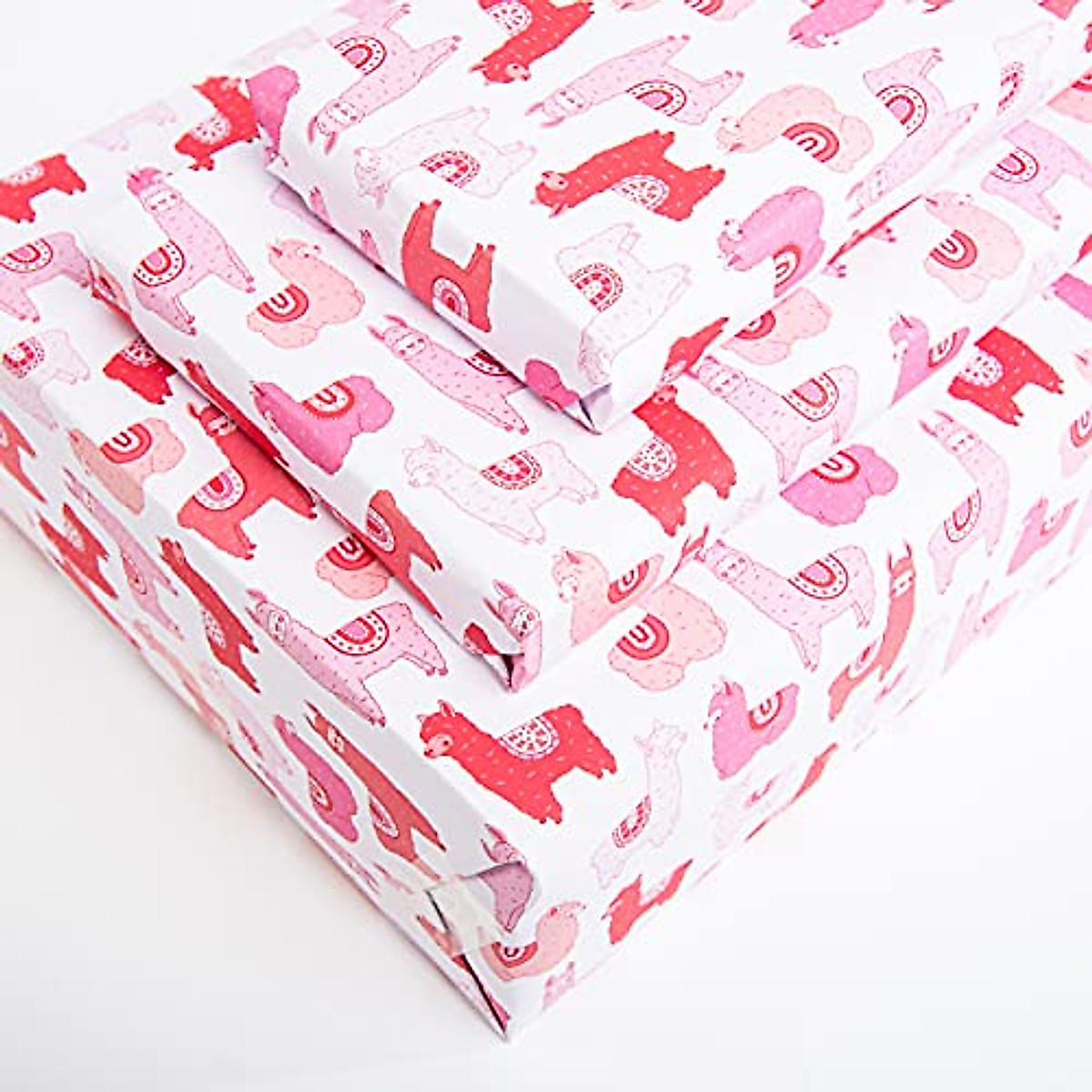 CENTRAL 23 - Wrapping Paper for Girls - Pink Llamas - Fun Gift Wrap for Kids - 6 Sheets - 1st 2nd 3rd Birthdays - Cute Anniversary or Valentines Day Wrapping Paper for Girlfriend Wife - Recyclable