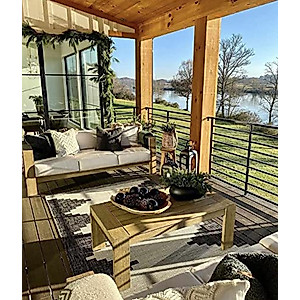 Hauteloom Djugun Outdoor Area Rug - Outside Porch Patio Rug Carpet - Waterproof Rug - Geometric - Black, Gray, Off White, White - 7'10" x 10'2"