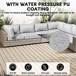 Wrinardy 14 Pcs Outdoor Patio Cushion Covers, Replacement Splash Proof Water Cushion Covers with Zipper, Outdoor Sofa Cushion Covers,Chair Cushion Covers (Light Gray, 24.8 inches)