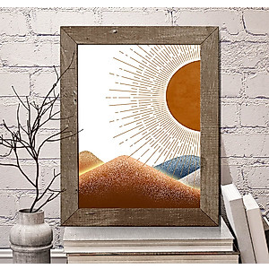 Boho Wall Art - Sun and Moon Art - Boho Bedroom Art - Sunshine Decor - Mid Century Modern Wall Decor - Bathroom, Living Room, Office, Classrooms, Home Wall Decor, Set of 2 Prints, 11x14" Unframed