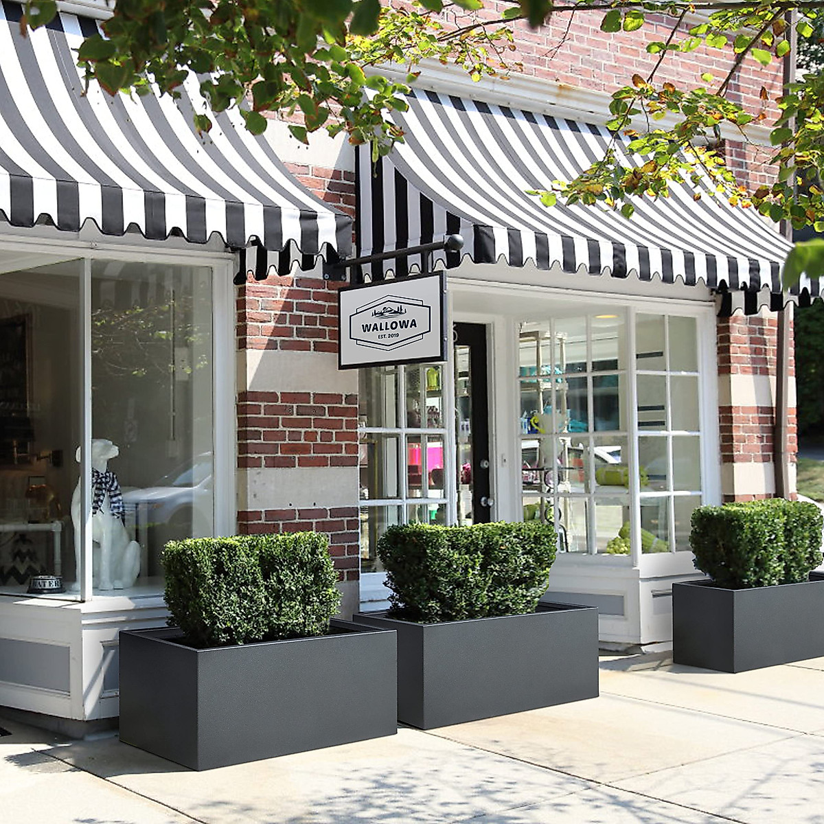 Wallowa Metallic Heavy Long and Large Outdoor/Indoor Planter Box, 38”Lx15”Wx15”H, 40Pounds, No Assemble and Seamless, Color Gray