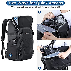 Endurax Extra Large Camera Backpack Camera Bag Compatible with Canon for DSLR Photographers