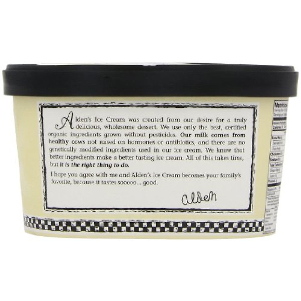 Alden's, Organic Vanilla Bean Ice Cream, 48 oz (Frozen)