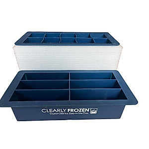 ClearlyFrozen 10 x 2 Inch Clear Ice Cube Maker Plus Interchangeable 6 x 5 Inch Clear Ice Spear Mold