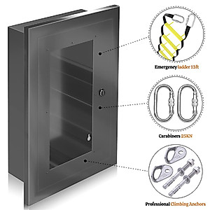 Fire Emergency Set !3ft Ladder + Fire Blanket for Home - Rescue Kit - Fire Escape