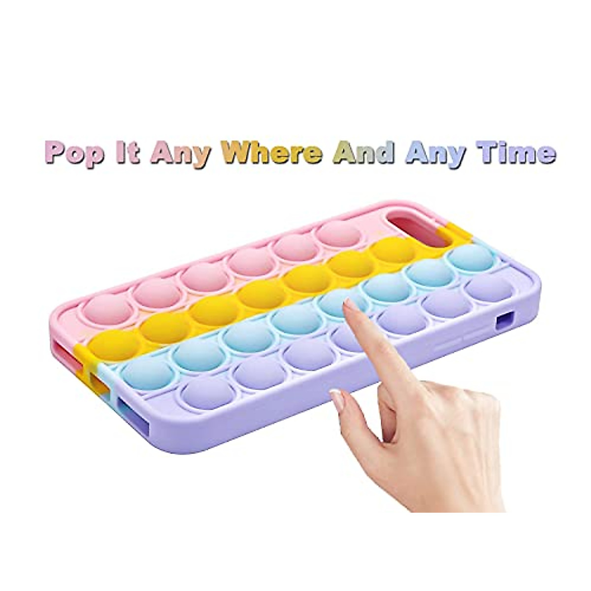 aupartuds Pop It Phone Case for iPhone 8 7 6,Stress Reliever Push Pop ...