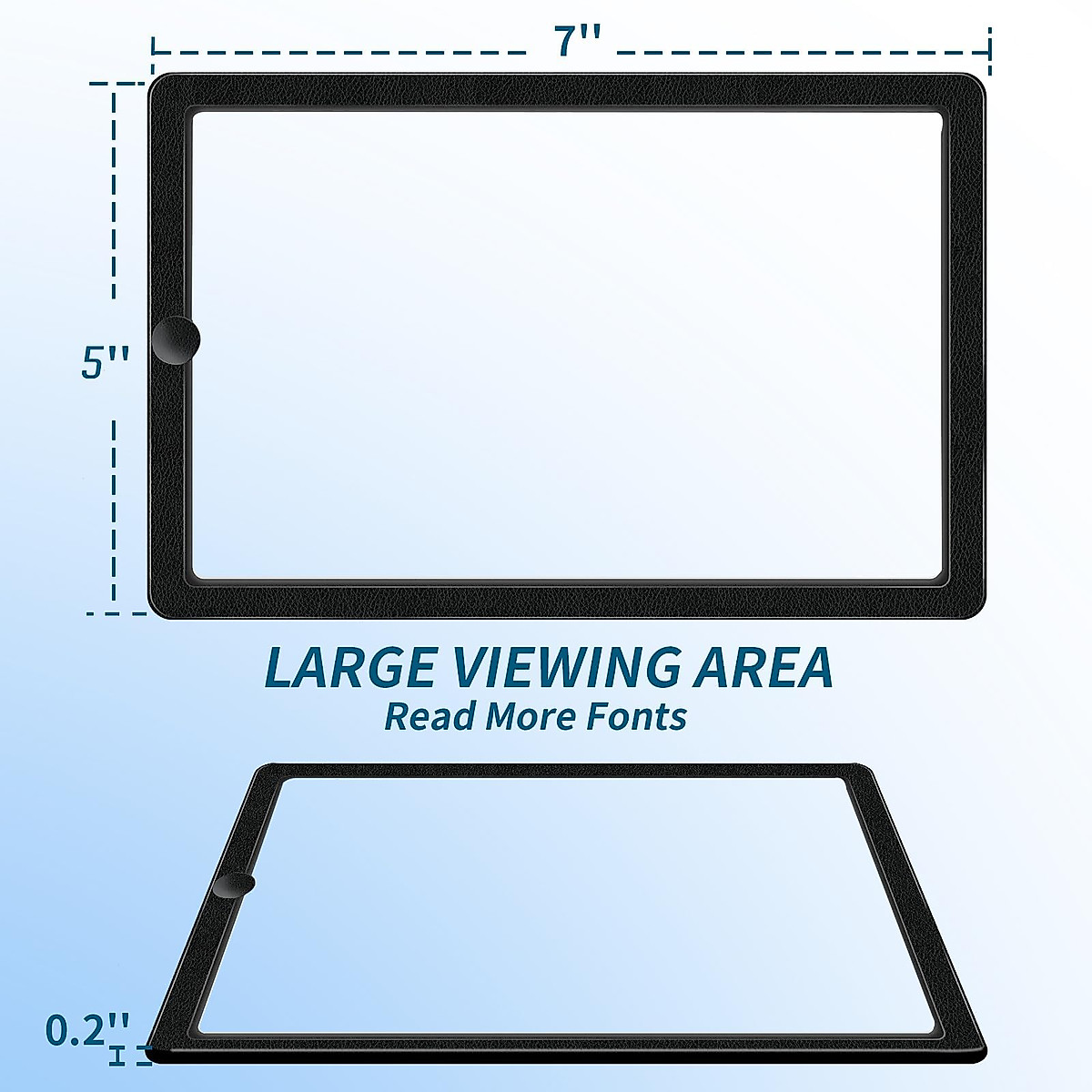 [2 Pack] 5X Magnifying Glass for Reading,7x5 inches Large and Lightweight Magnifier Provide Full Book Page Viewing Area Perfect Handheld Magnifier for Reading Small Prints,Low Vision Person & Seniors