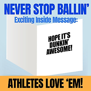 Play Strong Basketball Happy Birthday Baller 1-Pack (5x7in) Birthday Greeting Cards Awesome for Basketball Players, Coaches, Fans, Cards and Gifts