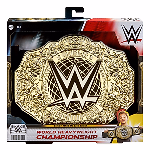 Mattel WWE Championship Title, World Heavyweight Championship Role-Play & Costume Piece, Leather-Like Belt 3+ Feet with One-Time Adjustment