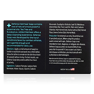 Defense Soap 2pk All Natural Oatmeal Bar Soap for Men | Made by Wrestlers with Tea Tree Oil & Eucalyptus Oil to Promote Healthy Skin