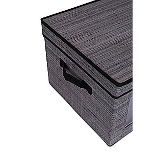 Internet's Best Storage Box with Window - Durable Storage Bin Basket Containers with Lids and Handles - Clothes Nursery Toys Organizer - Grey