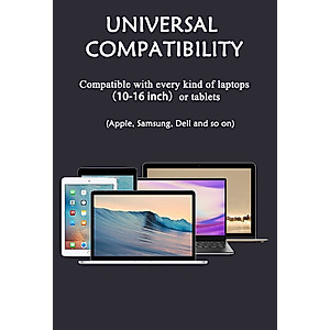 VAWcornic Adjustable Aluminum Laptop Stand, Foldable, Portable, 5 Angles Available, 88lb Weight Capacity, for Desktop and Laptops