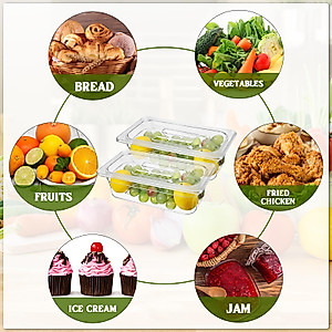 Mifoci 12 Pcs 1/3 Size 4'' Deep Commercial Hotel Pans with Lids Clear Food Pans Polycarbonate Restaurant Containers Stackable Restaurant Food Storage Containers for Kitchen Commercial Deli Food Prep