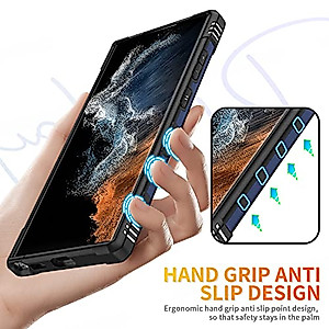 Jakeloo Cell Phone Cases, Cell Phone Holsters Cell Phone Case for Samsung Galaxy S23 Ultra 6.8"(PC+TPU) Shockproof/Ring Kickstand/Anti-wear/Fall-Resistant/Fingerprint Resistant (Blue)