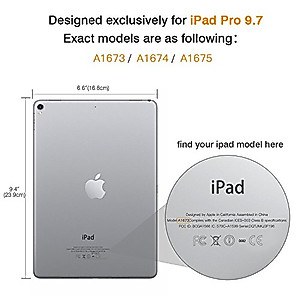 MoKo Case Fit Apple iPad Pro 9.7 Inch 2016 Release Tablet ONLY(A1673/A1674/A1675) - Slim Lightweight Smart Shell Stand Cover with Translucent Frosted Back Protector, Rose Gold (with Auto Wake/Sleep)