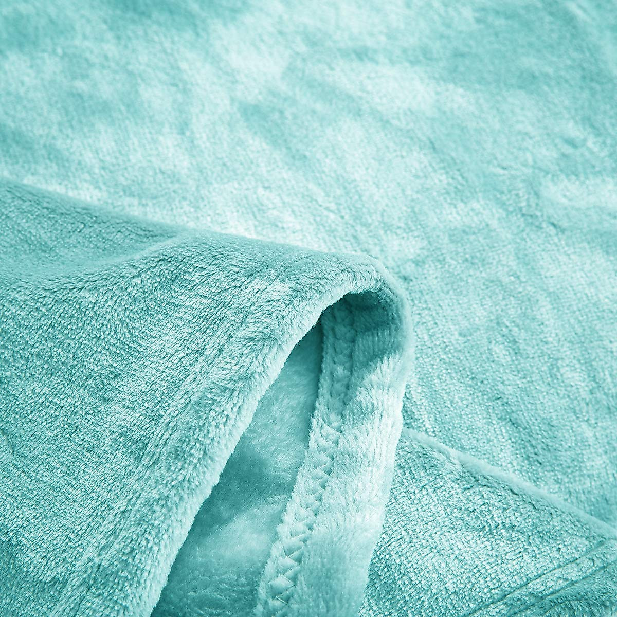 UOZZI BEDDING All-Season Teal (Light Blue) Flannel Fleece Baby Blanket for Girls & Boys - Ultra Soft Plush Thin Kids Toddler Blanket for Crib, Pram Strollers, Sofa, 100% Microfiber Polyester 27"x39"