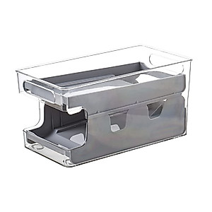 DinQ Soda Cans can Be Stacked with Storage Racks and Automatically Roll Off The Beverage Racks, It is Suitable for Refrigerators, Freezers, Kitchens, Countertops and Cabinets (Gray)