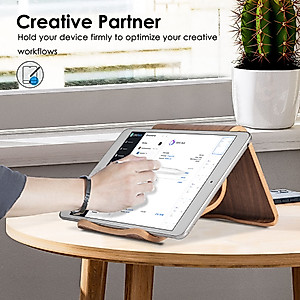 SAMDI Wood Tablet Stand, Wooden iPad Holder: Desktop Stand Holder Dock for new iPad 2017 Pro 9.7, 10.5, Air mini 2 3 4, Kindle, Nexus, Accessories, Tab, E-reader, other Tablets(4-13 inch)-Black Walnut