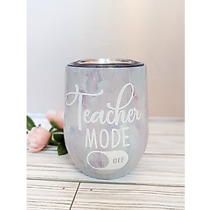 Teacher Mode Off - Stainless Steel Stemless Wine Tumbler (Rose Gold)