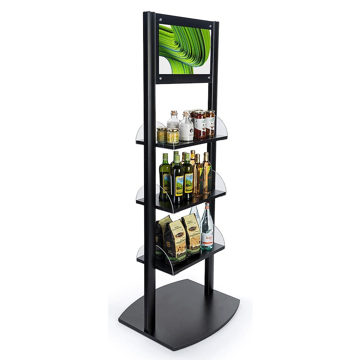 Displays2go Digital Sign Shelving Racks, Plug n-Play, 21.5" Screen, Built-in-Speakers â€“ (DRS21BK)