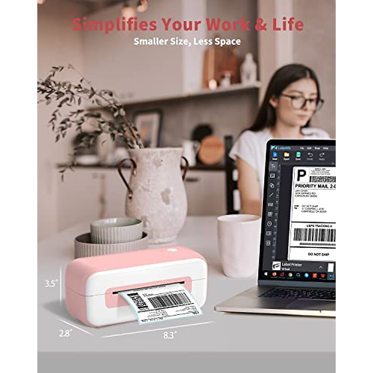 Phomemo 4x6 Thermal Label Printer for Shipping Labels - Thermal Label Maker Work with Windows,Mac,Linux&Chrome OS, Thermal Label Printers for Amazon, TikTok, Ebay, Shopify, Etsy, UPS, USPS, FedEx, DHL