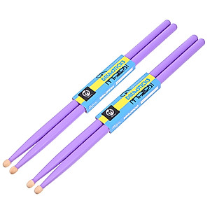 MILISTEN 2 Pairs Purple Maple Percussion Drum Sticks Maple Wood Drumsticks Non Slip Drum Sticks Wood Tip Maplewood Drumstick for Kids Students and Adults