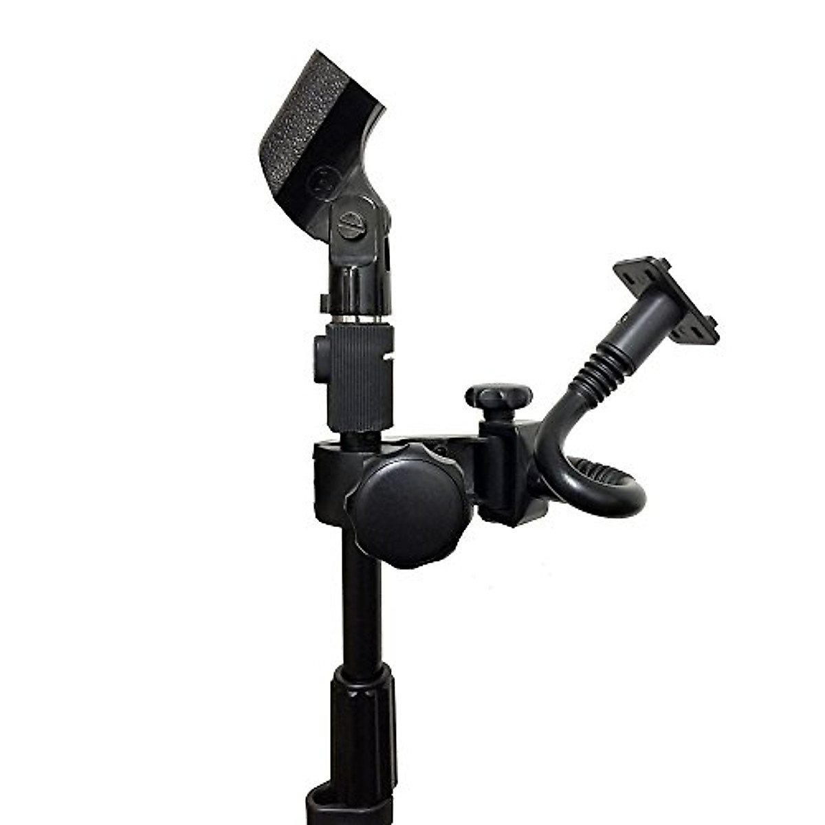 AccessoryBasics Music Mic Microphone Stand Smartphone Mount w/Multi Angle 360° Swivel Adjust Holder for Apple iPhone 14 13 12 11 MAX Pro Samsung Galaxy S23 S22 S21 Flip Google Pixel XL phones