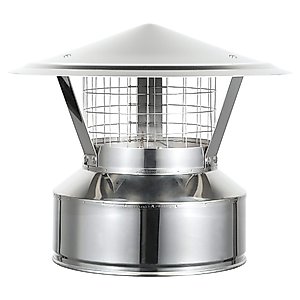 AllFuel HST Rain Cap with 3/4" Spark Arrestor for 6" Diameter 304 Stainless Steel All Fuel Class-A Double Wall Insulated Chimney Pipe