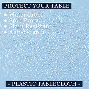 odibo Light Blue Tablecloths Plastic 2 Pack Sky lt Blue Disposable Table Covers 54" x 108" Table Cloths for Parties Birthdays Weddings Baby Shower Picnic Events Fits up to 8 Foot Rectangle Tables