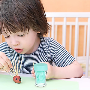 200pcs Double-Head Toothpicks Soft Plastic Oral Care Interdental Floss Cleaners Floss Picks,Braces flossers,Floss for Braces,Floss Sticks for Adults(Sky-Blue)