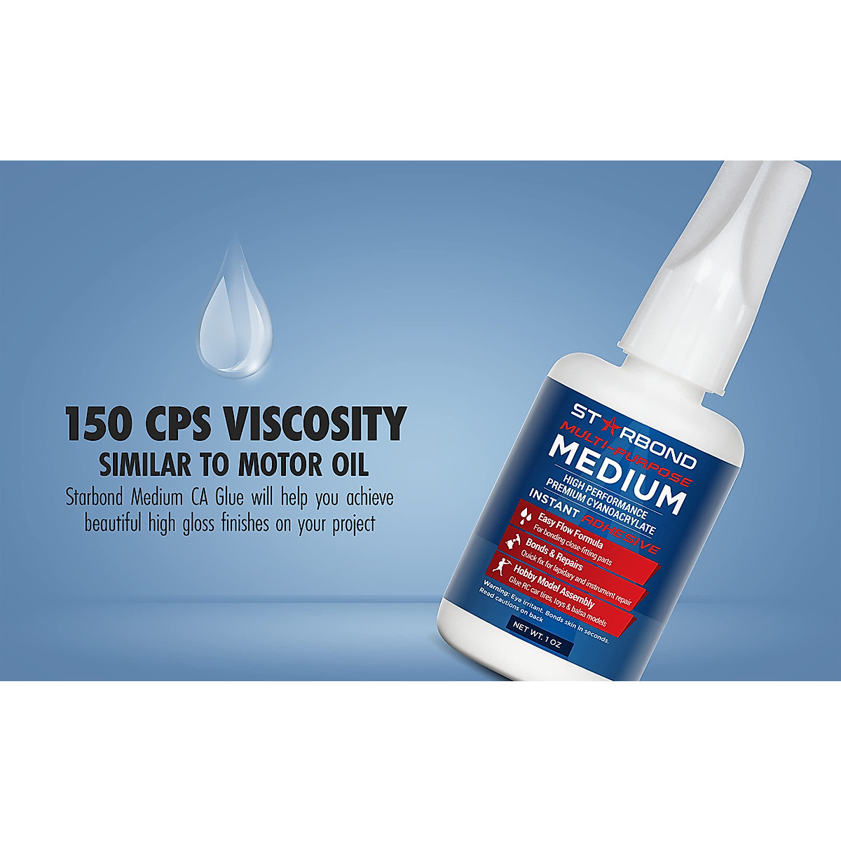 Starbond 1 oz. Medium CA Glue (Premium Cyanoacrylate Super Glue) for Quick Glue-ups. Woodworking, Woodturning, Hobby Models…