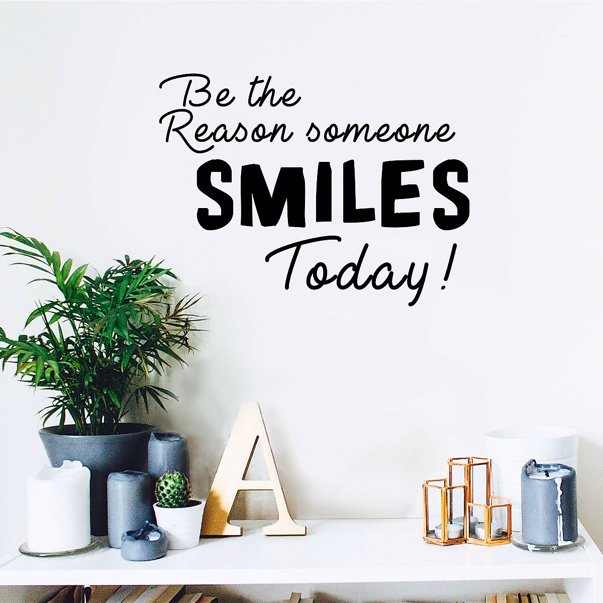 Vinyl Wall Art Decal - Be The Reason Someone Smiles Today - 18" x 24" - Modern Inspirational Cute Self Love Quote Sticker for Bedroom Kids Room Playroom Living Room Daycare Classroom Decor
