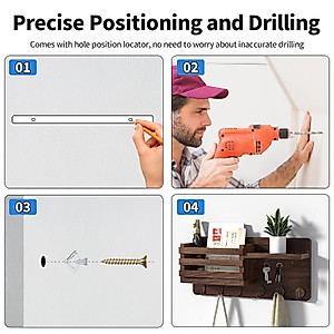 Key Holder for Wall, Key Hanger Wall Mount Hallway Farmhouse Decor, Mail Holder with 10 Key Hooks, Modern Key Rack with Floating Shelf, Mail Organizer and Key Hanging 2-in-1 Storage Rack