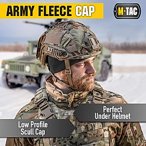 M-Tac Watch Cap Fleece Mens Winter Hat Military Tactical Skull Cap Beanie (Black, L)