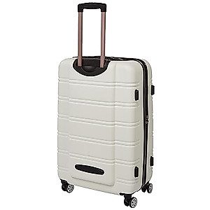 Rockland Melbourne Hardside Expandable Spinner Wheel Luggage, White, 2-Piece Set (20/28)