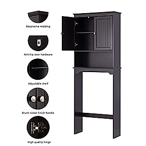 Spirich Home Over The Toilet Storage Cabinet, Bathroom Shelf Over Toilet, Bathroom Storage Cabinet Organizer, Espresso
