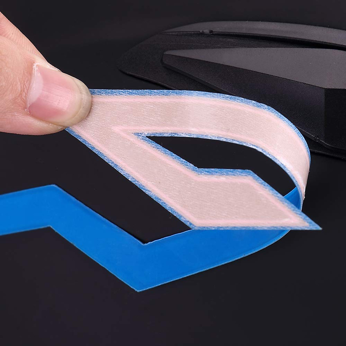 4PCS Upgrade Rechargeable Motorcycle Helmet Light, Night Riding Signal EL Light Sticker, 3 Mode Led Helmet Light Strip Accessories for Bike (Rechargeable Powered, Blue)