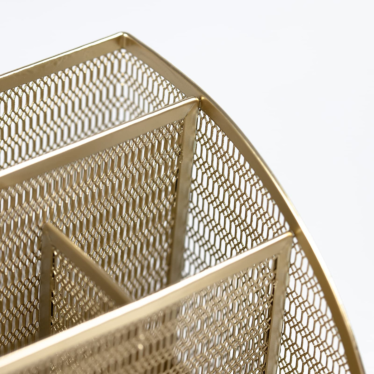 BLU MONACO Designer Metal Gold Desktop Organizer - Desk Organization for Office Accessories - Supplies, Pencils, and Pen Holder for Desk - Cute Gold Desk Accessories - Small Office Desk Organizers