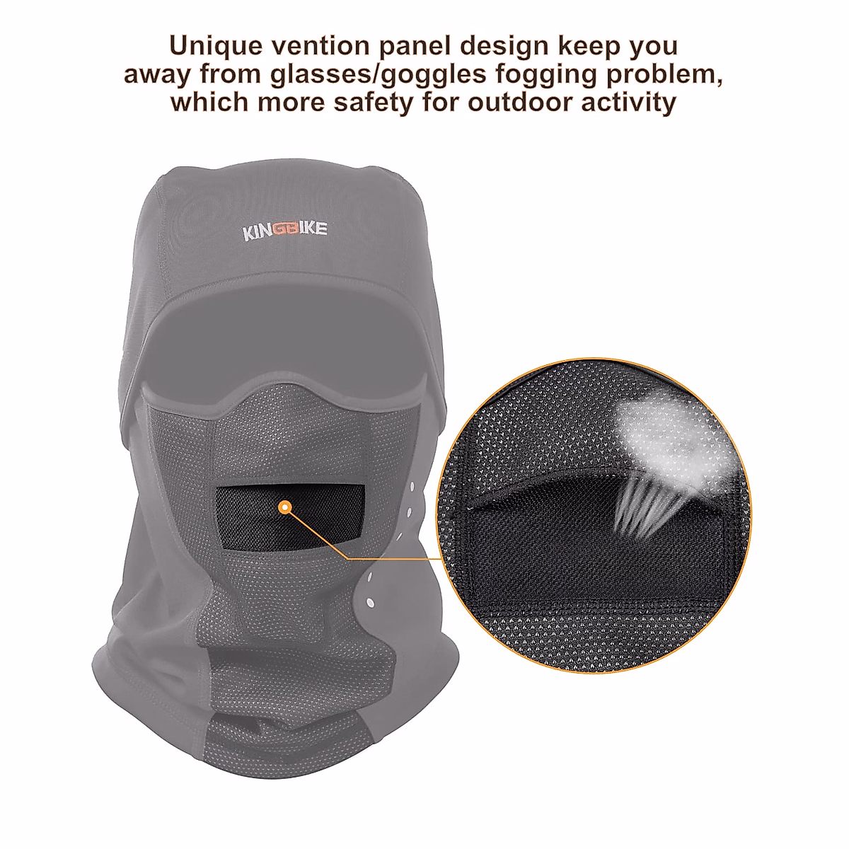 KINGBIKE Balaclava Ski Mask for Men Women Pasamontañas Hombre para Frio Winter Full Face Mask Cold Weather Water Resistant Windproof Fabric with Fleece Thermal Neck Warmer Gear Motorcycle(Black)