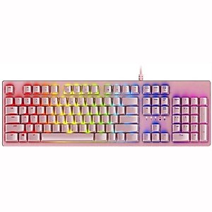 Feiyx Mechanical Gaming Keyboard RGB LED Backlit Wired Keyboard with Switches for Windows Mac PC Gamers