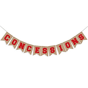 Concessions Banner Baseball Banner Sports Theme Concession Stand Sign Garland Concessions Sign Concession Stand Supplies for Baseball Banner Decor Concession Stand Decorations