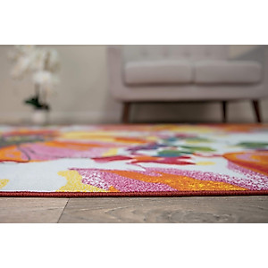 Modern Bright Flowers Non-Slip (Non-Skid) Area Rug Runner 2' X 7' (22" X 84") Multi