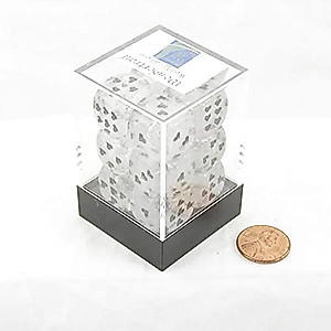 White Cirrus Dice with Black Hearts D6 16mm (5/8in) Pack of 12 Wondertrail