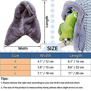 Xungieto Comfortable Fleece Bird Blanket for Cage, Cozy Corner for Parrot Cage Warm Bird Bed in Birdcage Cuddle Nest Hanging Bird Toys